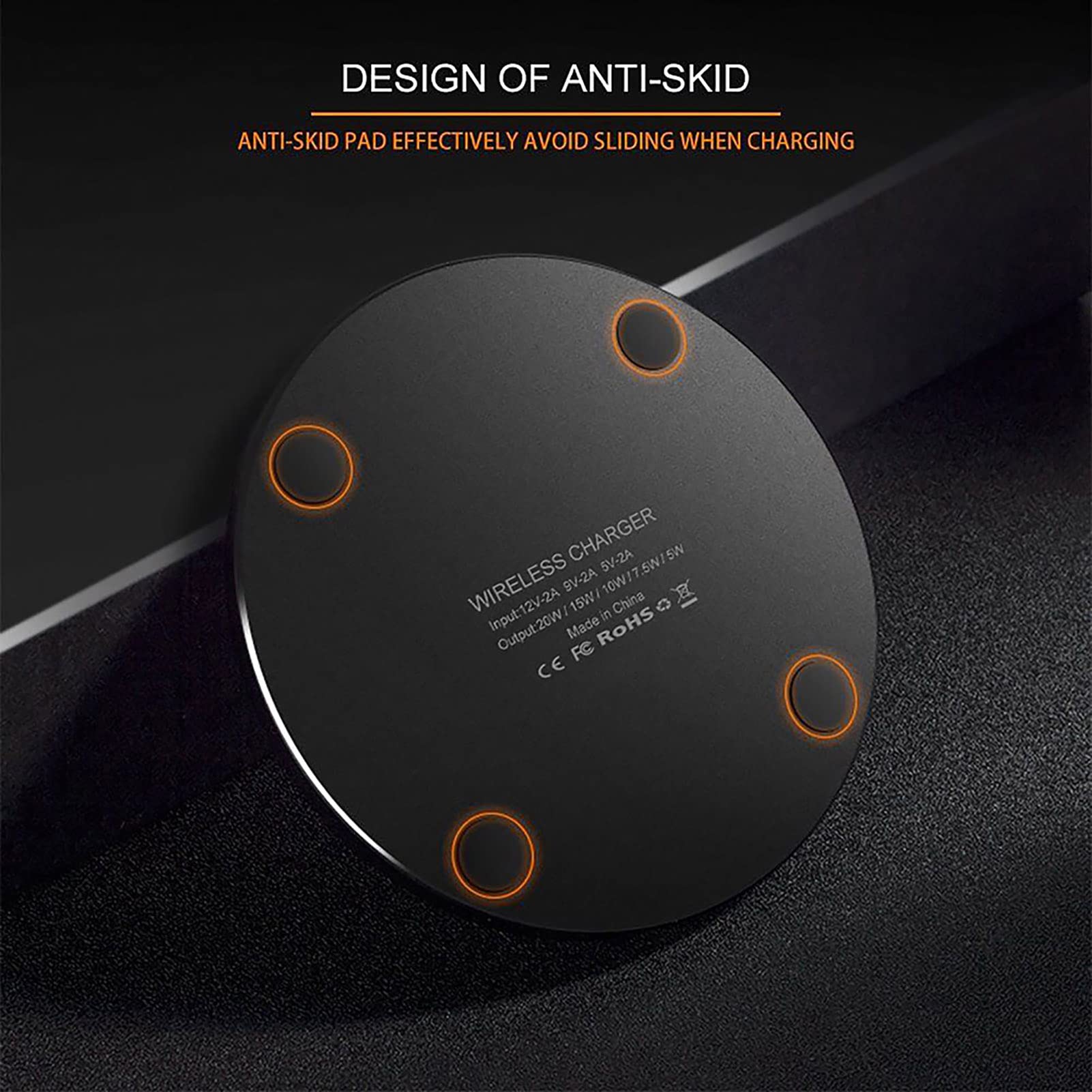 Wireless Charger 20W Max Fast Wireless Charging Pad Compatible with iPhone 11, 12, 13, 14 15 Pro/Pro Max,XS, XS Max, XR, 8 Plus, Air Pods Pro/3/2; for Samsung Galaxy/Note, Galaxy Buds (Black)