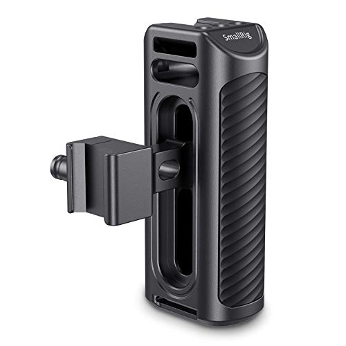 SMALLRIG Universal Aluminum NATO Side Handle Grip for DSLR Camera Cage with Cold Shoe Mount Built-in Wrench, Up and Down Adjustable - HSN2427