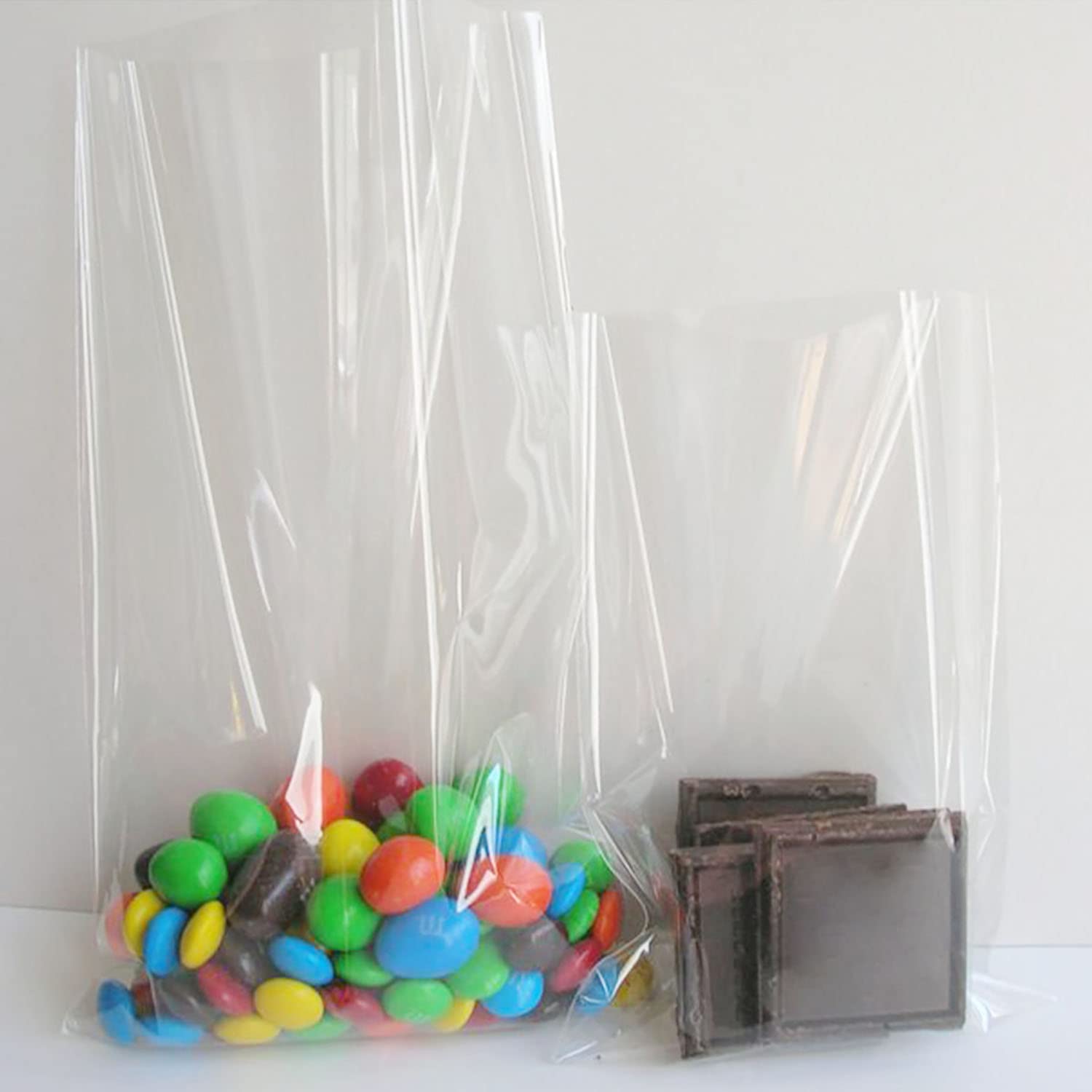 Zcintert Clear Cello ๐๐ฒ๐น๐น๐ผ๐ฝ๐ต๐ฎ๐ป๐ฒ ๐ง๐ฟ๐ฒ๐ฎ๐ ๐๐ฎ๐ด๐, 100 Pcs - 10" x 14"(2mils), Plastic Gift Bags for Candy, Party Favor, Cookies, Candies Packaging, with 4โ Twist Ties