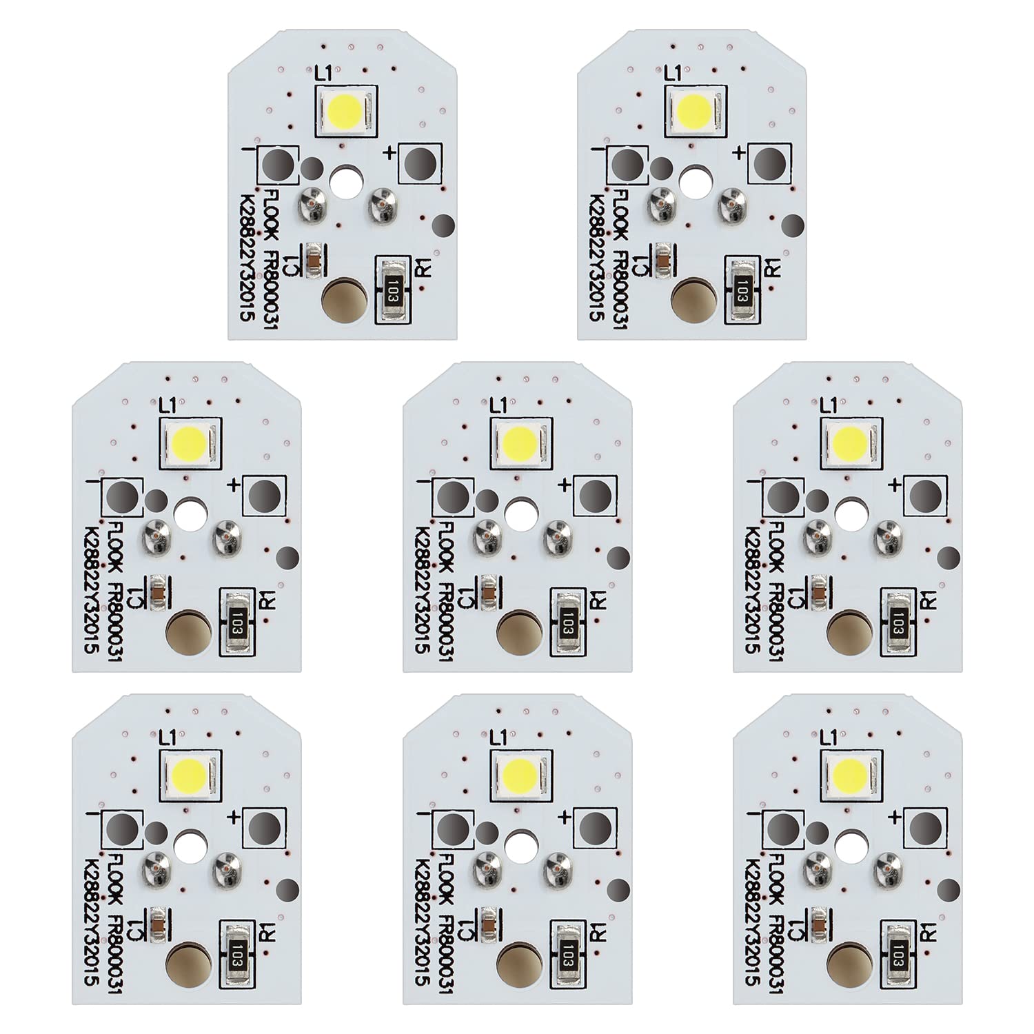 WR55X11132 Refrigerator Led Lamp Replacement,Fits for GE Refrigerator LED Light Module Replace WR55X25754 WR55X30602 WR55X26486, Without Plastic Cover, Only Led Pcb Board(8 PCS)