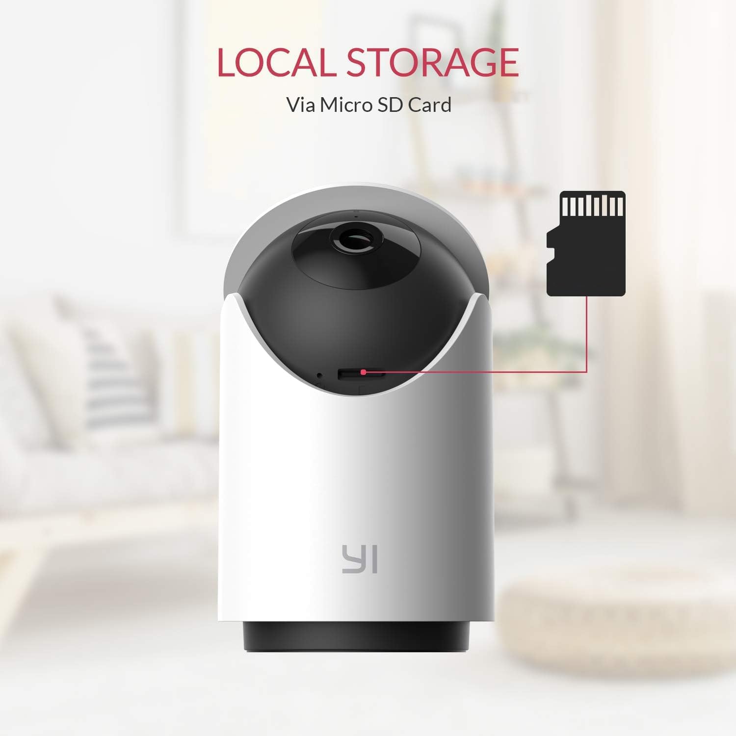 YI Pet Security Camera 1pc, 1080p 360-degree Pan-Tilt Smart Indoor IP Cam with Night Vision, 2-Way Audio, Motion-Tracking,Human Detection, Phone App, Compatible with Alexa and Google