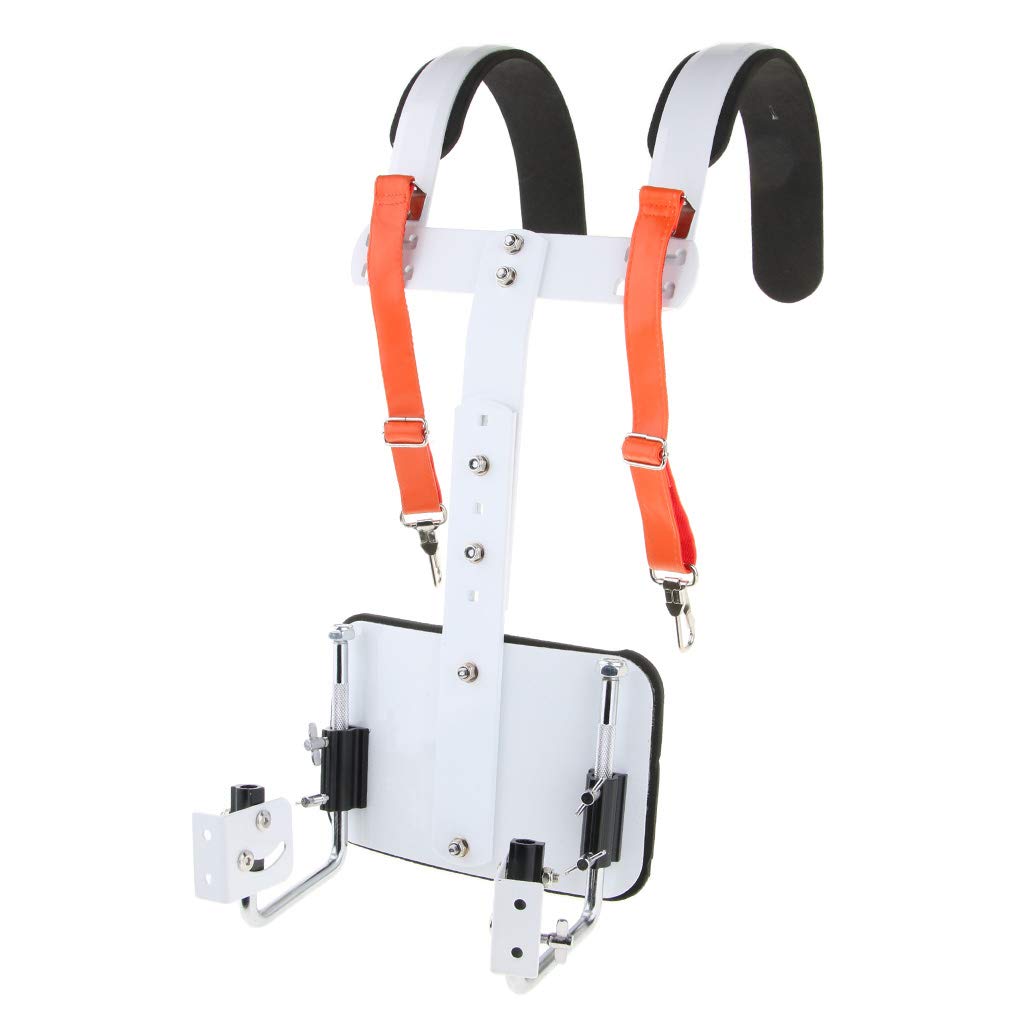 Snare Drum Carrier Bass Drum Shoulder Strap Harness Percussion Instrument Belt, White