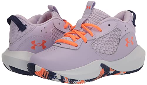 Under Armour Unisex Grade School Lockdown 6 Basketball Shoe, (500) Nebula Purple/Sonar Blue/Orange Blast, 5.5, US