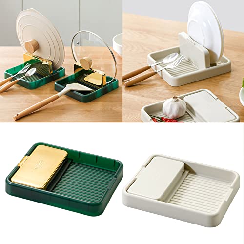yungluner Foldable Pan Lid Holder Supports Spoons Pot Cover Rests Spatula Stand for Kitchen Convenience Utensils Tool Organizer Portable Pot Lid Stand