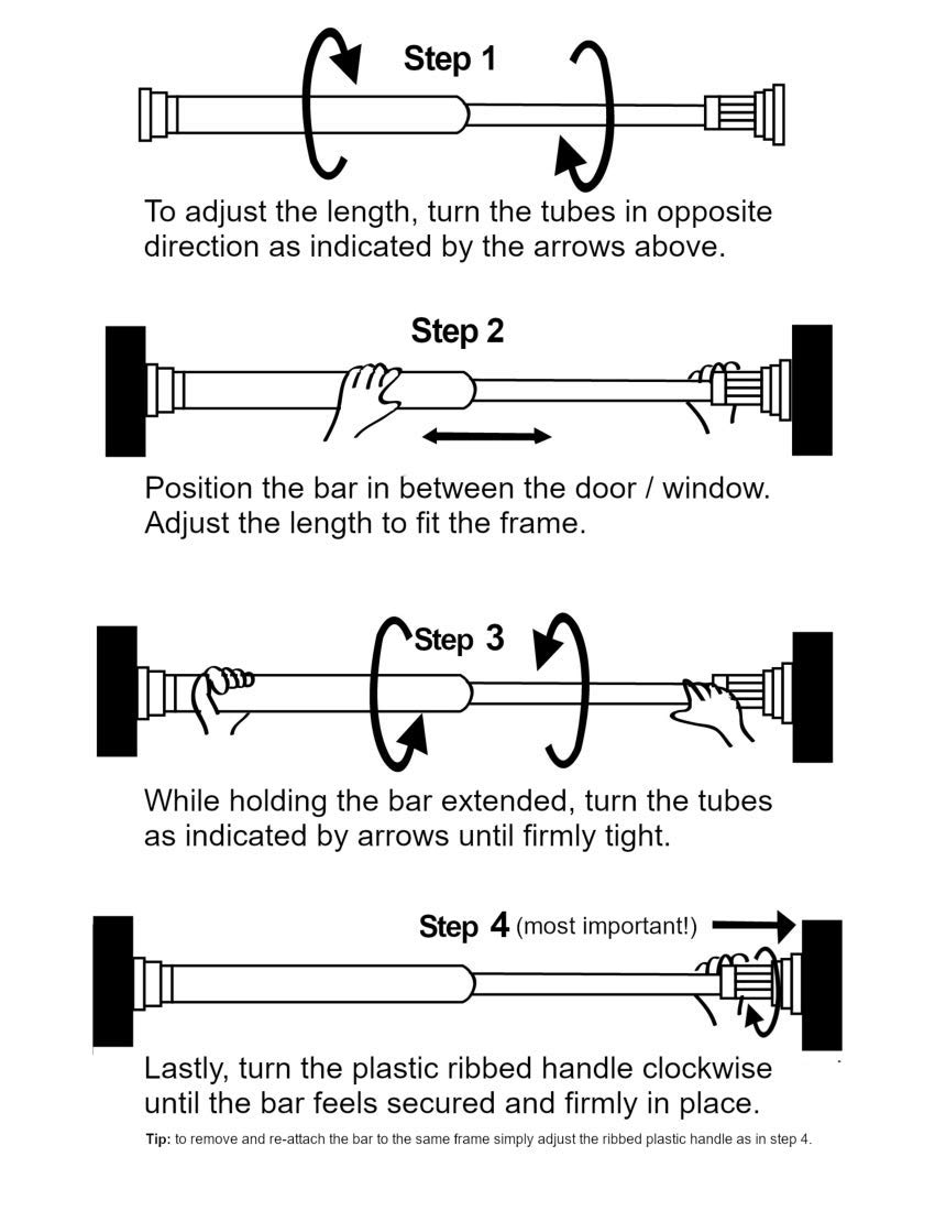 Sliding Glass Door Security Bar White Color - Feel Safe at Home with This Adjustable Home Security Bar 7/8" Dia. X 23" to 40" (1-Pack)