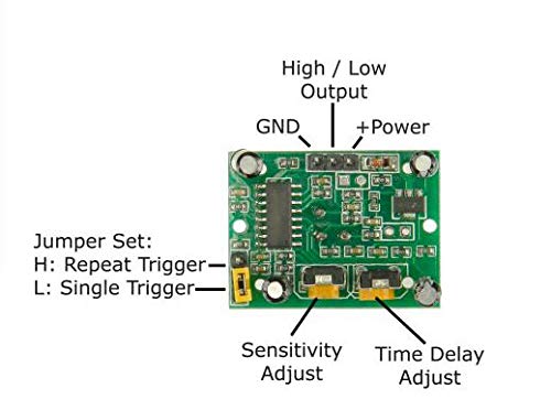 Wishiot HC-SR501 Pir Infrared IR Sensor Body Motion Module+1 Channel Relay Module 5V