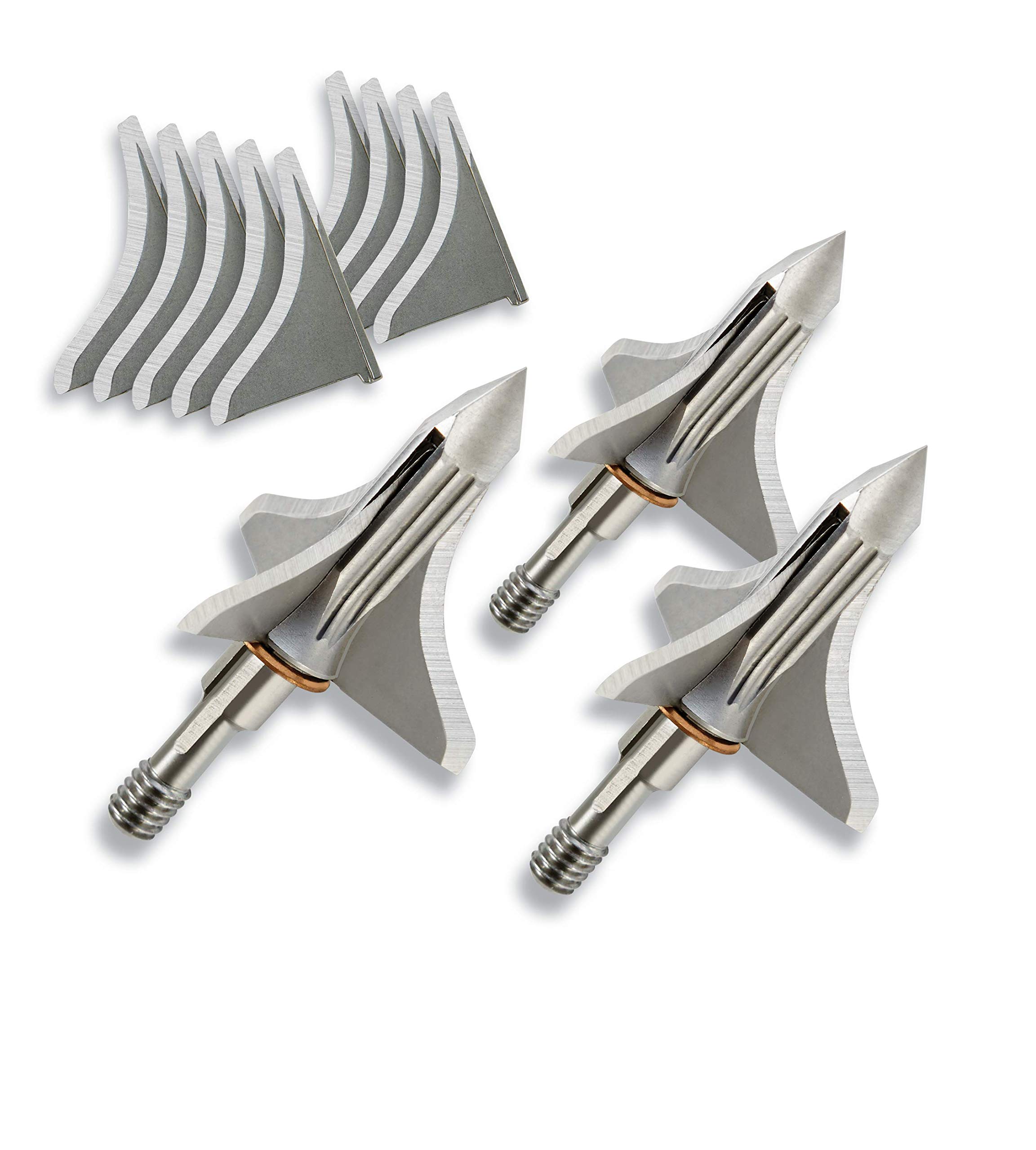 Trophy Taker Shuttle T-LOK 125 Grain Broadheads Combo Pack – 1 Pack of Broadheads & 1 Pack of Replacement Blades