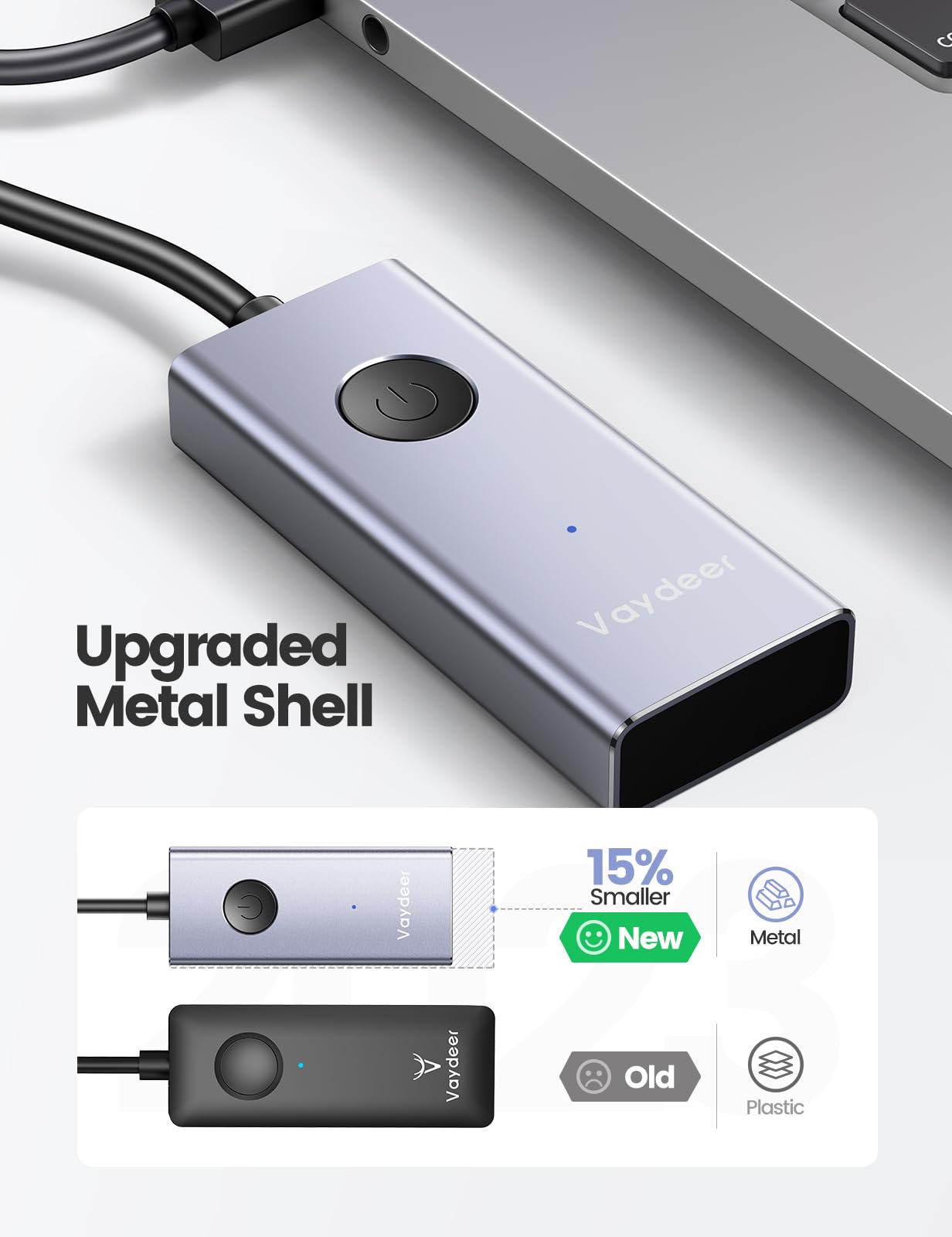 Vaydeer Undetectable Mouse Jiggler Mouse Mover USB Port for Computer,Driver-Free with ON/Off Switch,Simulate Mouse Movement to Prevent The Computer from Entering Sleep Mode,Plug-and-Play