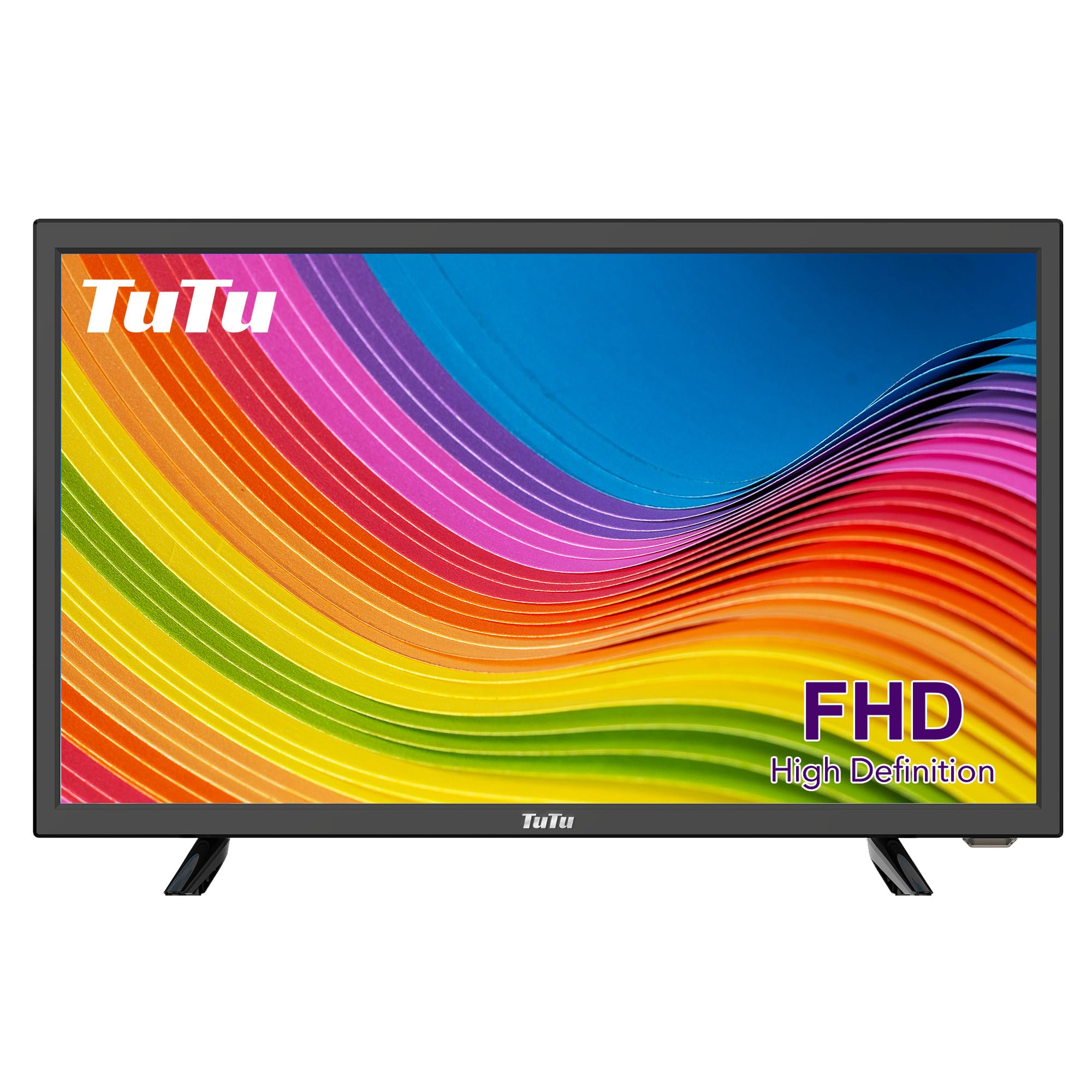 TuTu 22-inch TV,60Hz 1080P FHD LED Television and Monitor with Dolby Audio for Home or Office 22in Flat-Screen TV with HDMI,USB,VGA,RCA(2023 Model)