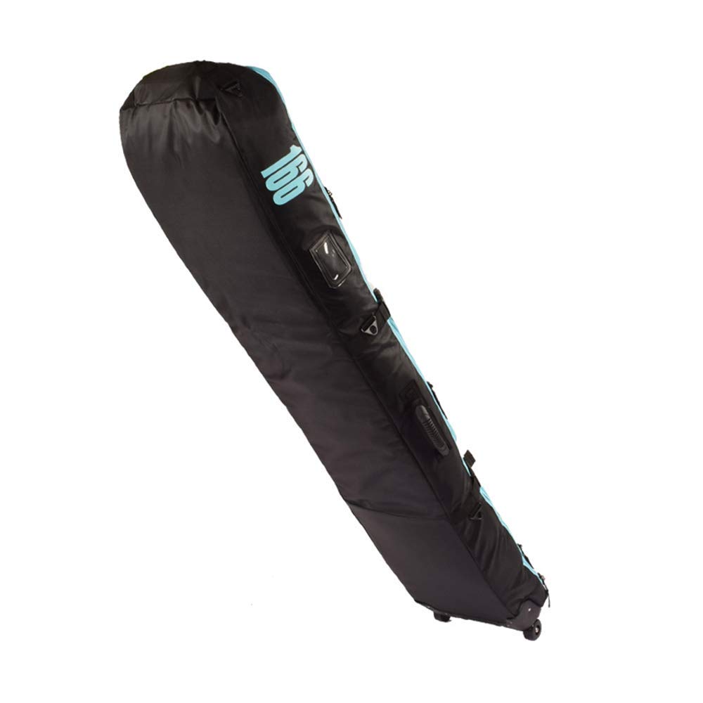 UNISTRENGH Fully Padded Snowboard Bag With Wheels Large Multi-compartment Ski Boots and Helmet Bag Perfect for Travel (Black/Blue, 180cm)