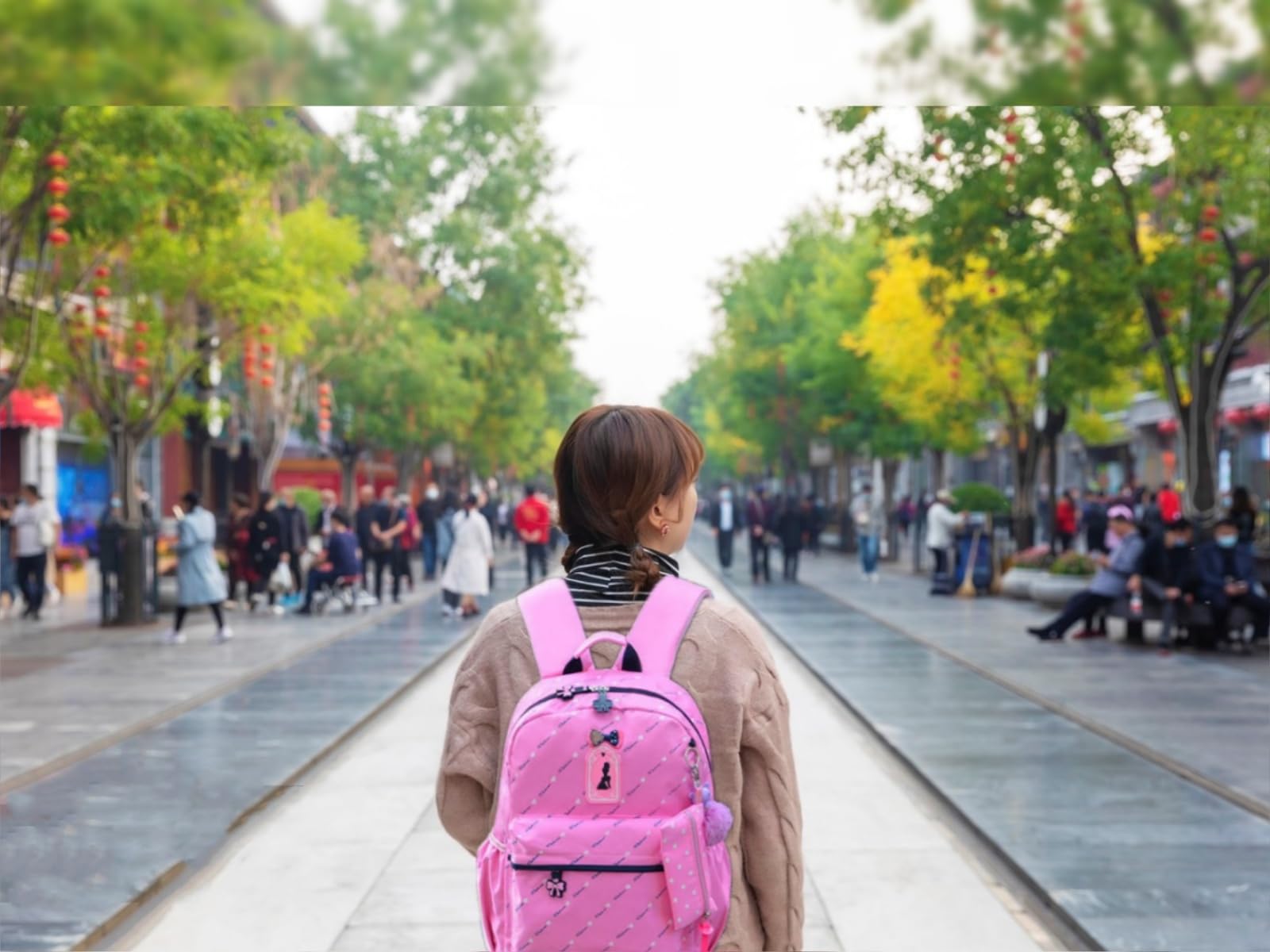 VIDOSCLA 3Pcs Heart Printing Backpack Sets Bowknot Primary Schoolbag Travel Daypack Shoulder Bag Girls Rucksack knapsack