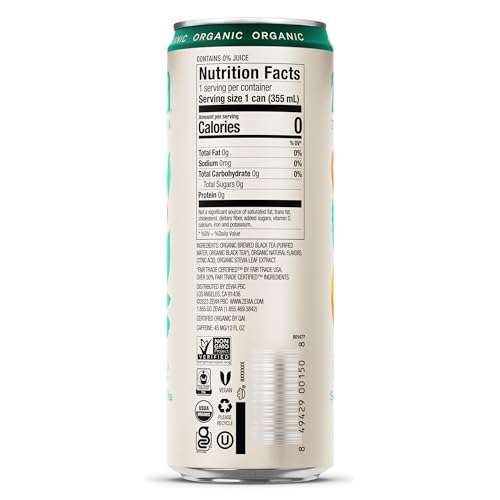 ZEVIA Organic Sweetened Blood Orange Black Tea, 12 FZ