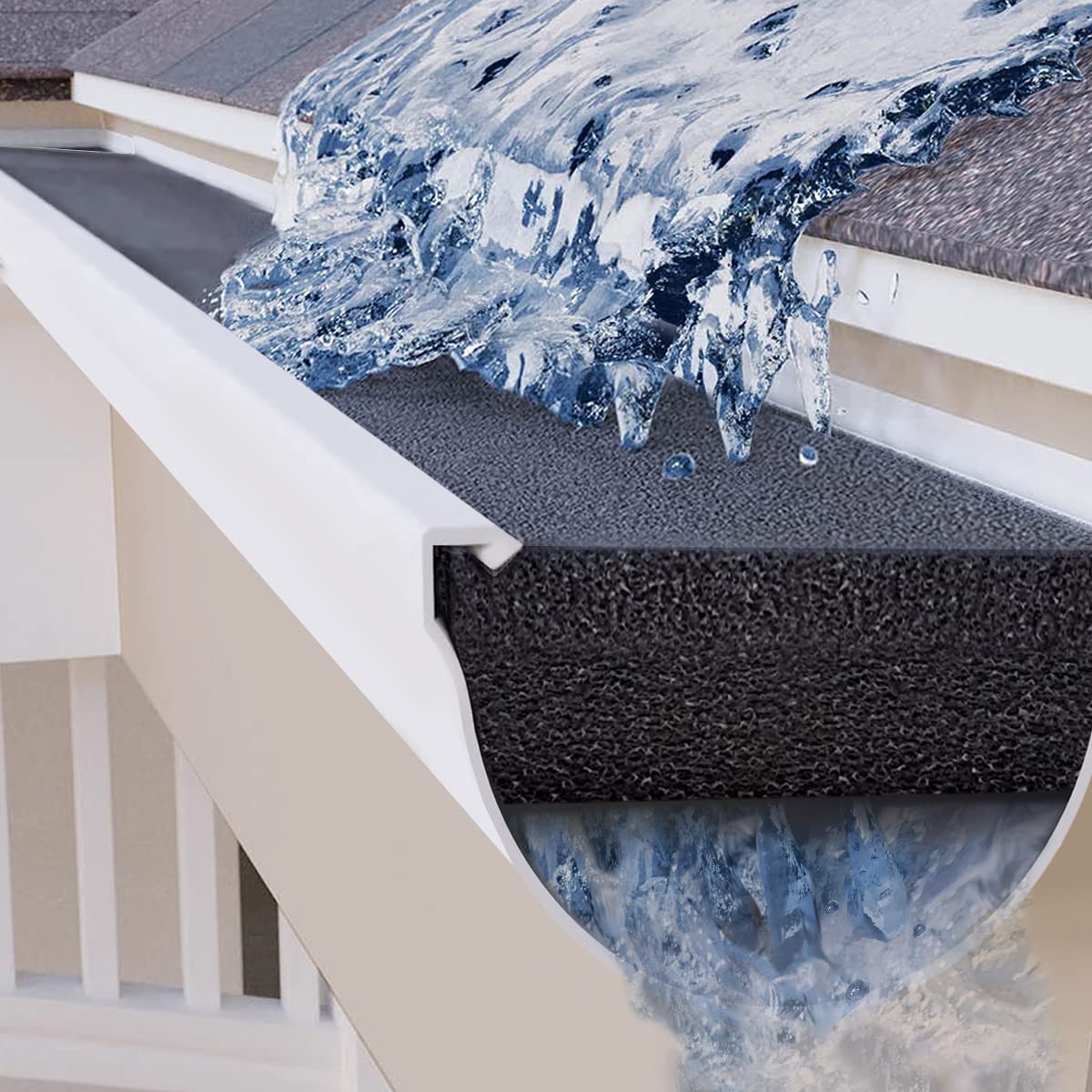 Tidy Guttter TGR640-1 Half Round Foam Gutter Guard, 6-Inch, UC-Uncoated