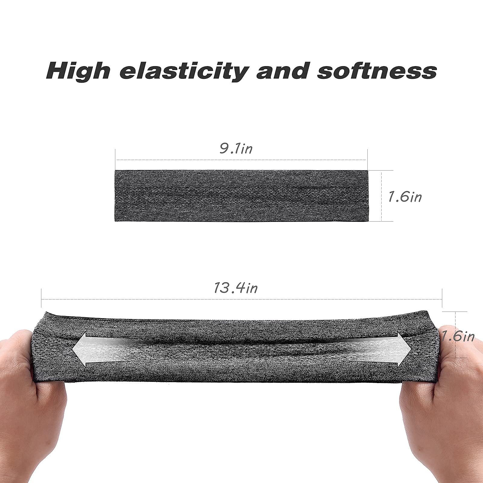 Vsiopy 4 Pack Running Headband for Men Non Slip Workout Sweatbands Adjustable Sports Headbands Moisture Wicking Workout Headbands