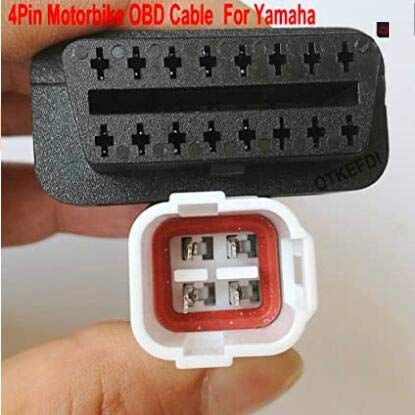 YLDEE OBD 4 Pin Diagnostic Cable, OBDII Adapter OBDII Connector Cable Scan Tool for YAMA HA Motorcycle Bike ATV