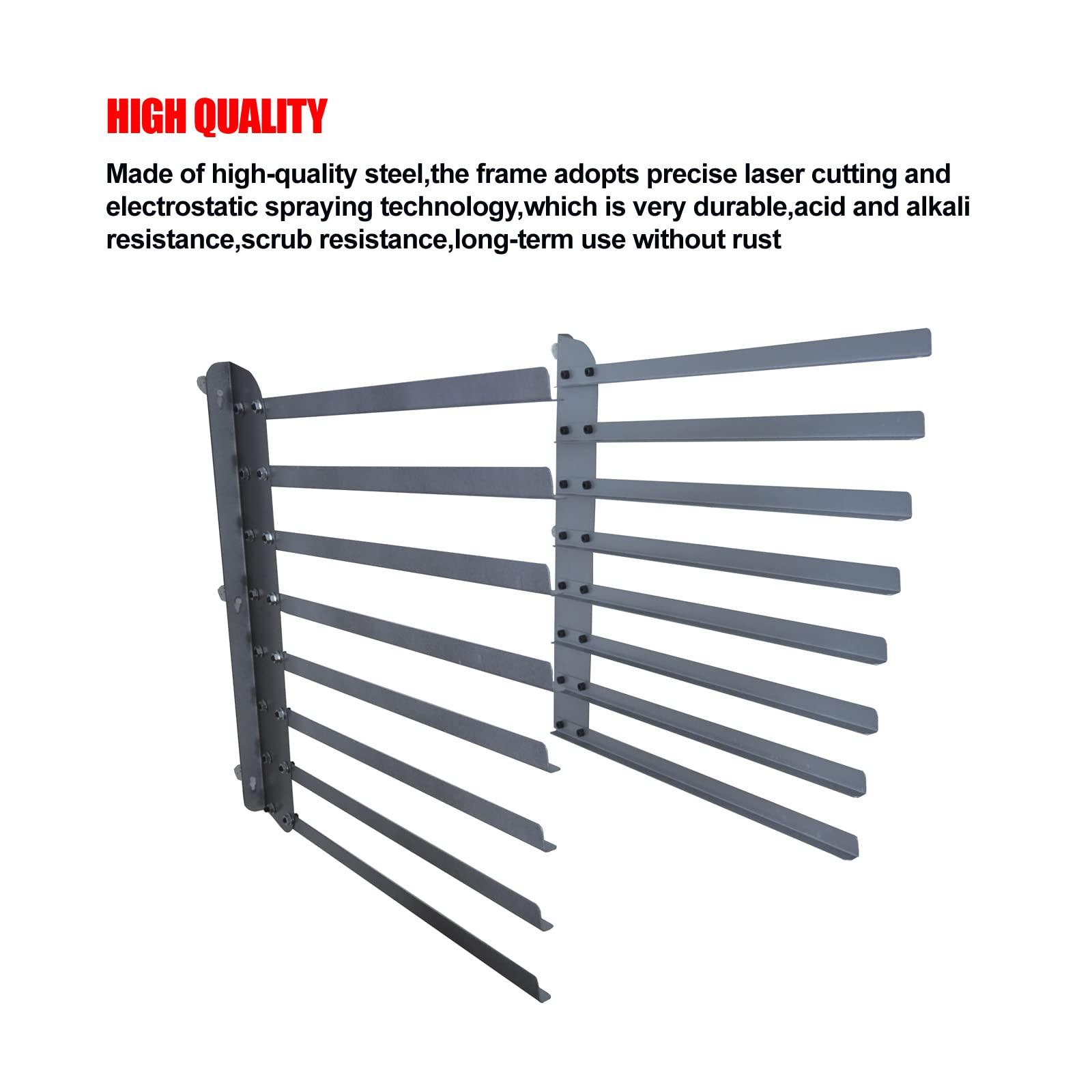TIANIUSEEN 8 Layers Wall Mounted Screen Frame Rack 25 x 28inch Screen Printing Drying Rack Shelf Storage Screen Frame Holder