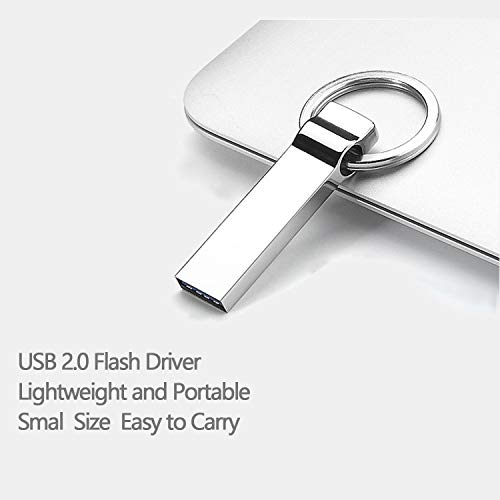 Waterproof USB Flash Drive 16GB JAVONTEC Flash Memory Stick with King Ring, 16GB BAR (Metal) for Fold Data Storage, Zip Drives, Pen Drive-Silver (USB Flash Driver)