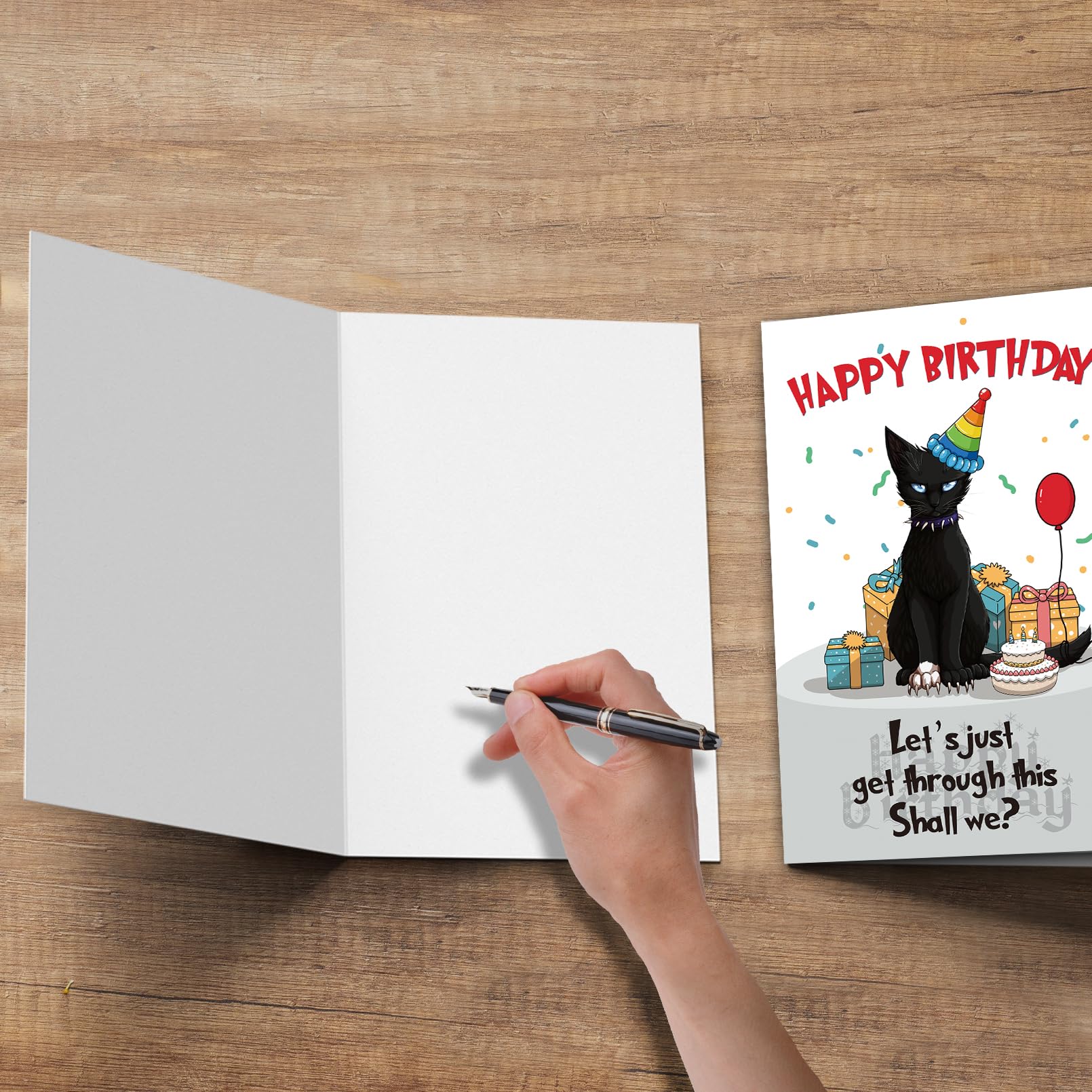 TQDaiker Funny Birthday Card for Cat Lovers, Cute Bday Card for Him Her
