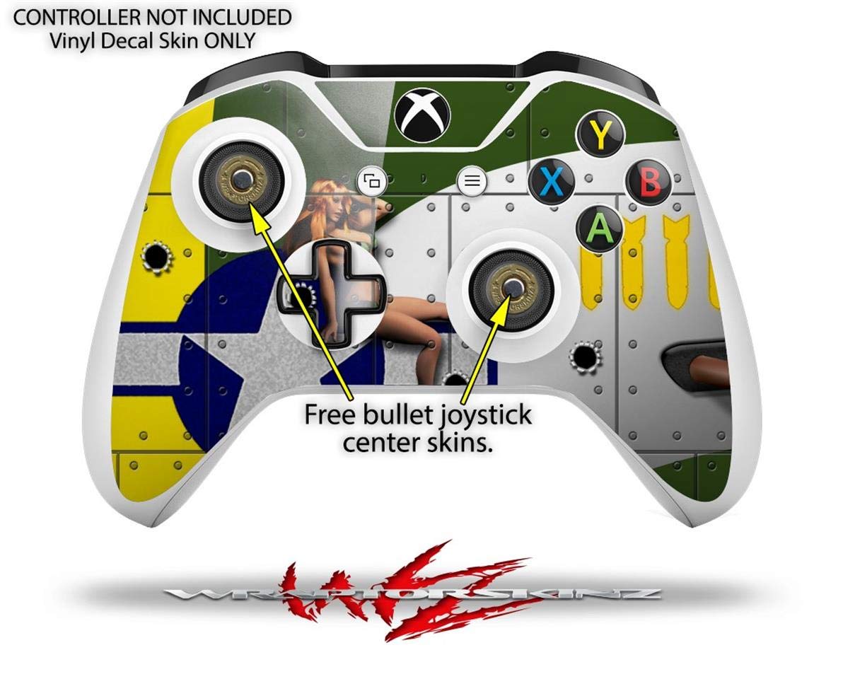 WraptorSkinz Decal Vinyl Skin Wrap Compatible with Xbox One S Console and Controllers - WWII Bomber War Plane Pin Up Girl