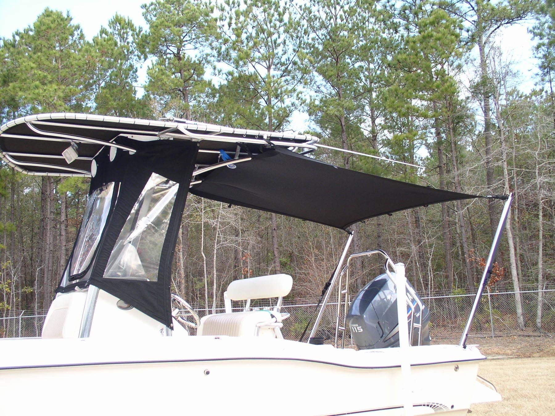 T-Top Boat Shade Kit, Black (4'L x 60"W) β Outer UV reflective coating for a 98% effective UV block β Secure fit-speed tested up to 30 knots β Resilient, elastic, breathable fabric β 2020108695