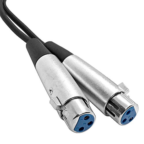 SEISMIC AUDIO SA-Y4 4 Pack 1-Feet Splitter Patch Cables 1 XLR Male to 2 XLR Female