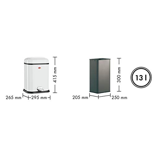 Wesco Single Boy - German Designed - Step Trash Can, Powder Coated Steel, 3.4 Gallon/13 L, Almond