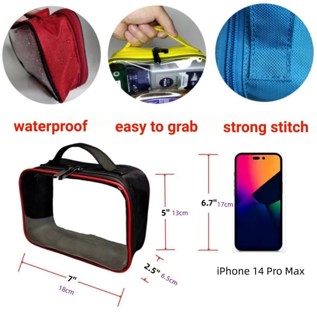 WenZhonghe Clear 3-1-1 TSA Approved Travel Toiletry Bag Quart Size Transparent Liquids Toiletries & Cosmetics Pouch for Airport Security & Waterproof & Reusable & See Through(1pcs)