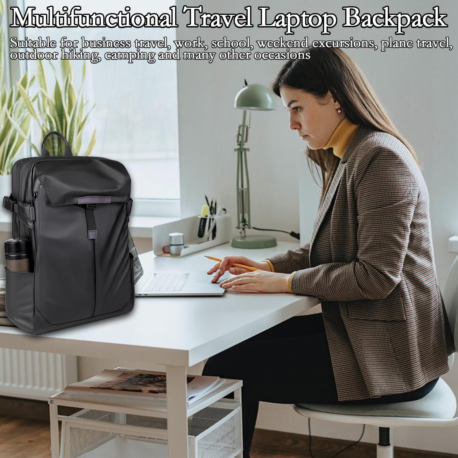 Travel Laptop Backpack, Waterproof Large Capacity Travel BackPack Expandable Casual Daypack for Travel Work Commuter etc