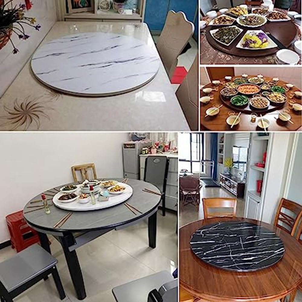 VERDDE 20in Dining Table Serving Tray 30in Lazy Susan Turntable 40in Dining Table Turntable 50in Rustic Turntable For Share All Food Table Dish Revolving (Color : Rustic, Size : 70 cm (27 in))