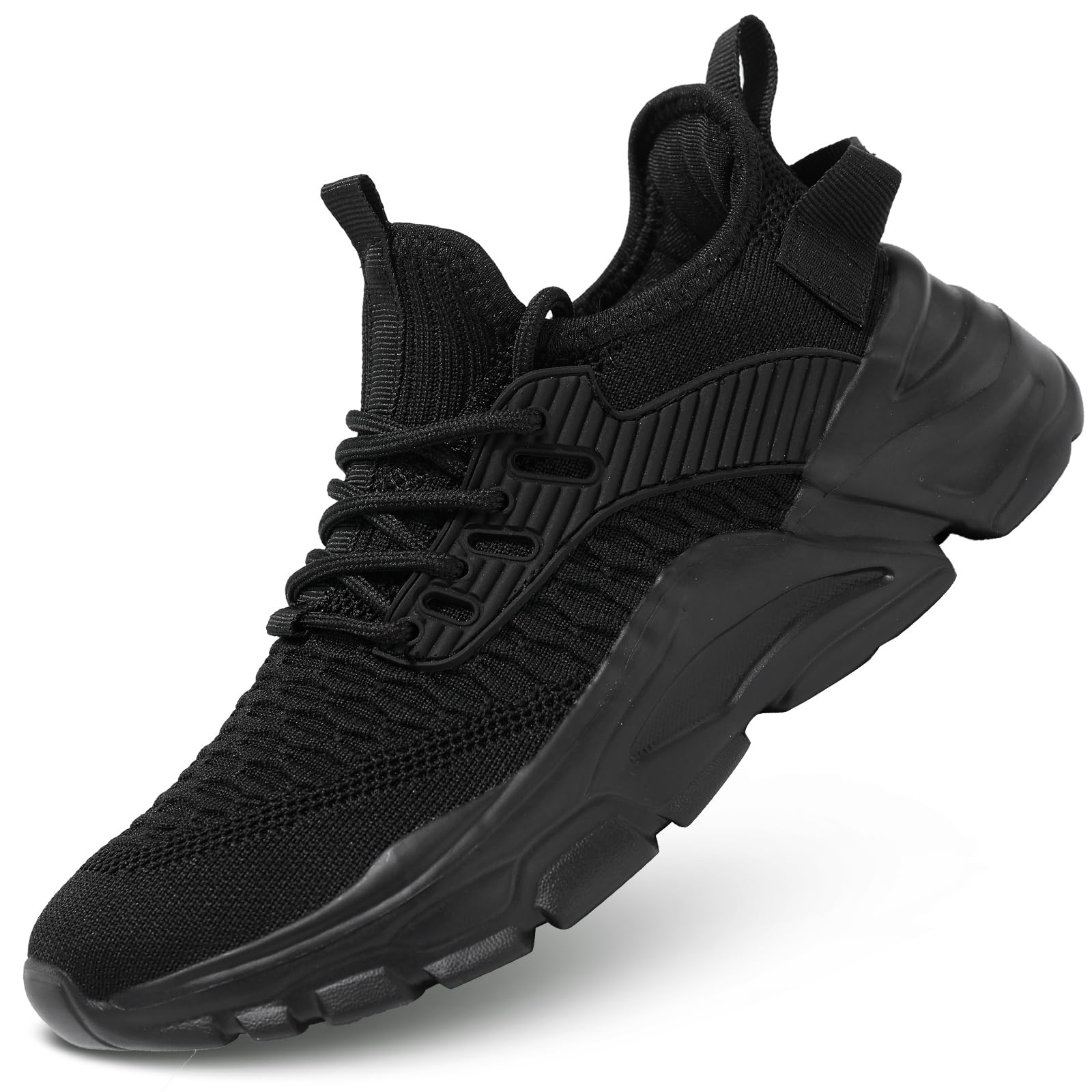 Women's Running Shoes Non Slip Shoes Breathable Lightweight Fashion Sneakers Slip Resistant Athletic Sports Walking Gym Work Shoes Black