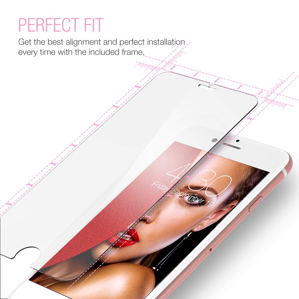 XClear Screen Protector for iPhone SE 2020 2nd Gen, iPhone 8, iPhone 7 (4.7-inch) (3 Pack), Tempered Glass Film + Alignment Tray Compatible iPhone SE 2nd Gen/ 8/7/ 6S/ 6 [Case Friendly]