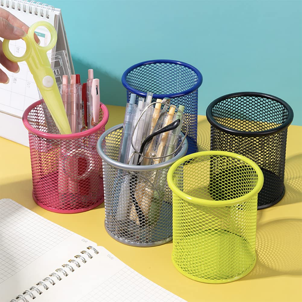 UNIYO Mesh Pen Holder - 4Pcs Metal Pen Organize Pencil Cup(Black)