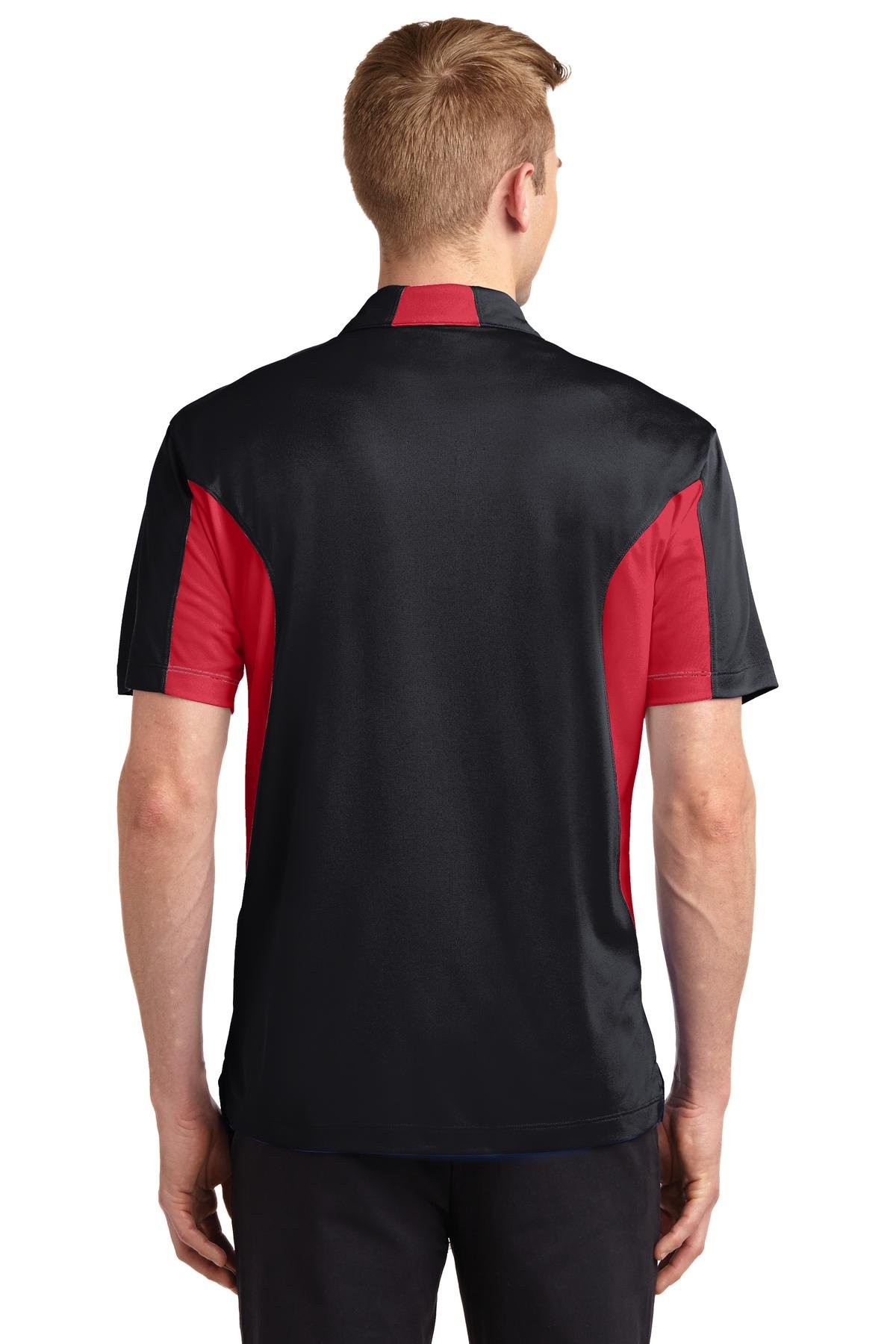 SPORT-TEK Side Blocked Micropique Sport-Wick Polo F20 Black/True Red