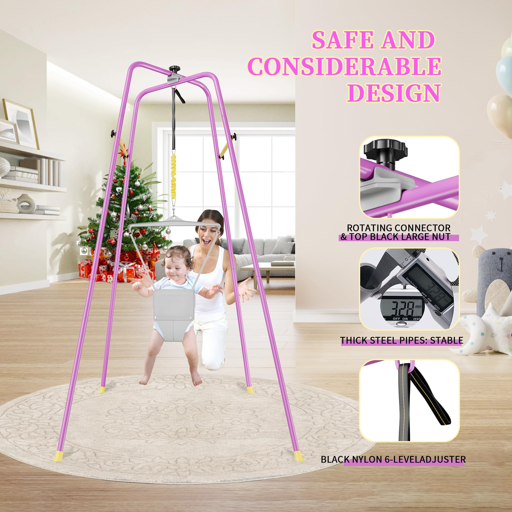 YIsintruan - The Original Baby Exerciser with Super Stand for Active Babies That Love to Jump and Have Fun (Standard, Purple)