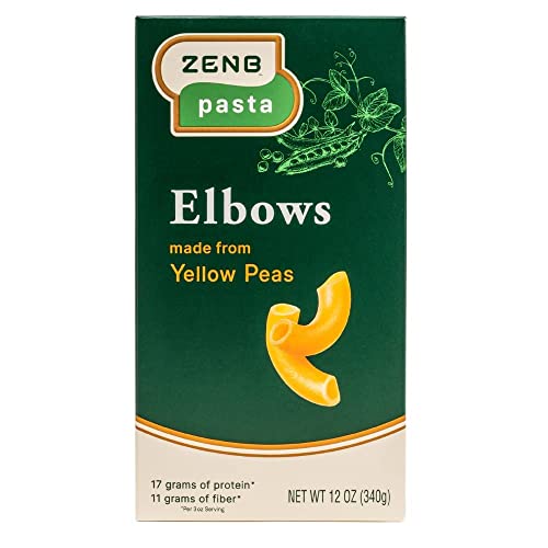 ZENB Plant Based Elbow Pasta - Made From 100% Yellow Peas, Gluten Free, Non-GMO & Vegan, 20g of Protein & 12g of Fiber In Every Serving - (Pack of 3)