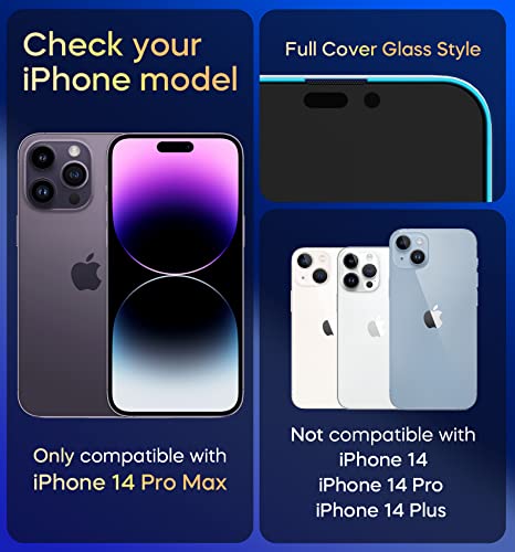 Zuslab for iPhone 14 Pro Max Screen Protector Tempered Glass with Easy AutoAlign Install Kit, [Dust Proof] [Bubble Free] [AntiFingerprint] [Full Coverage] Case Friendly for iPhone 2022 6.7’’ 2