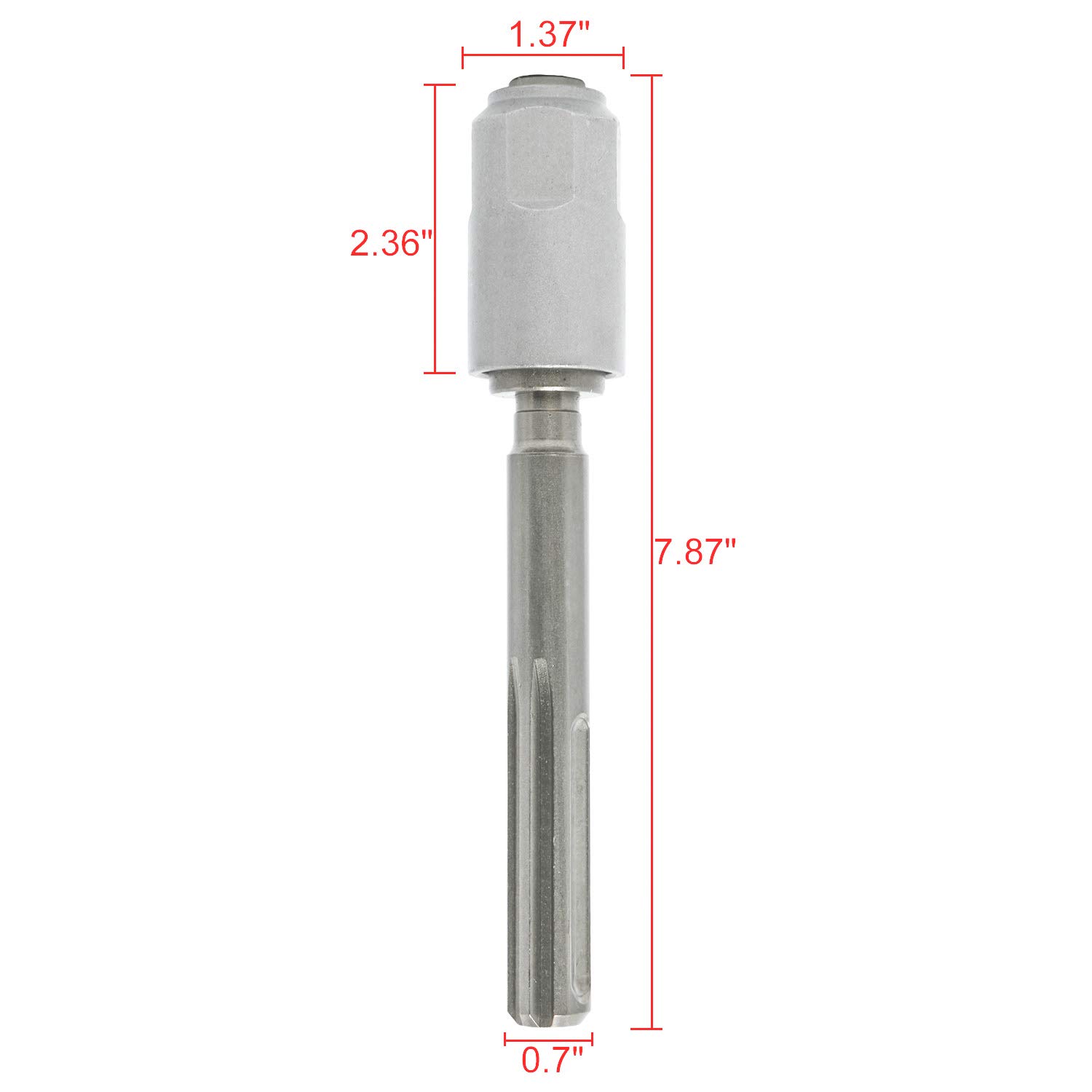YaeKoo SDS Max To SDS Plus Adaptor Chrome Vanadium Steel for Rotary Demolition Hammers, 7.87'' Length Chuck Drill Converter Shank Quick Tool