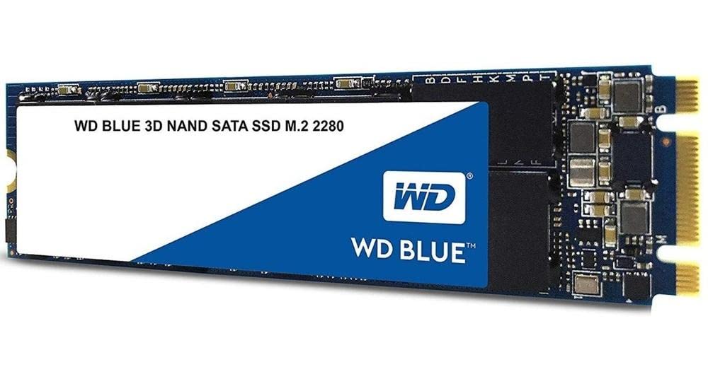 Western Digital 250GB WD Blue 3D NAND Internal PC SSD - SATA III 6 Gb/s, M.2 2280, Up to 550 MB/s - WDS250G2B0B