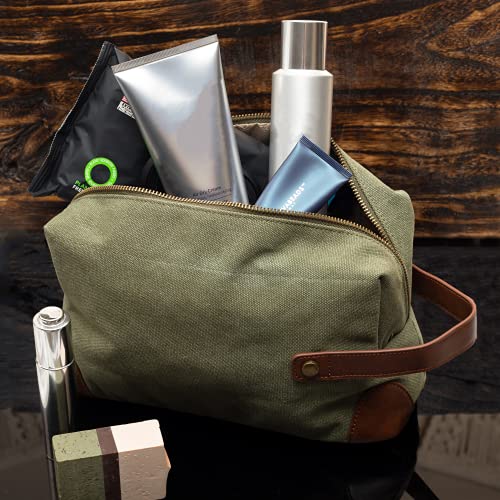 Vetelli Vintage Canvas Toiletry Bags, Travel In Style, Waterproof Canvas Dopp Kits, Durable (Marco)