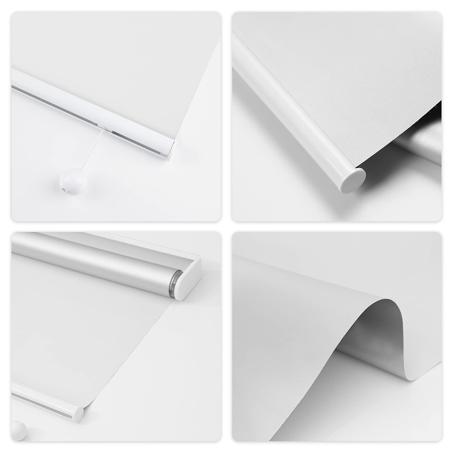 TFSKY Blackout Roller Shade Window Blinds - White, 39 x 72 Inch- Black Out 100% Light & UV, Thermal, Cordless and Easy to Pull Down & Up