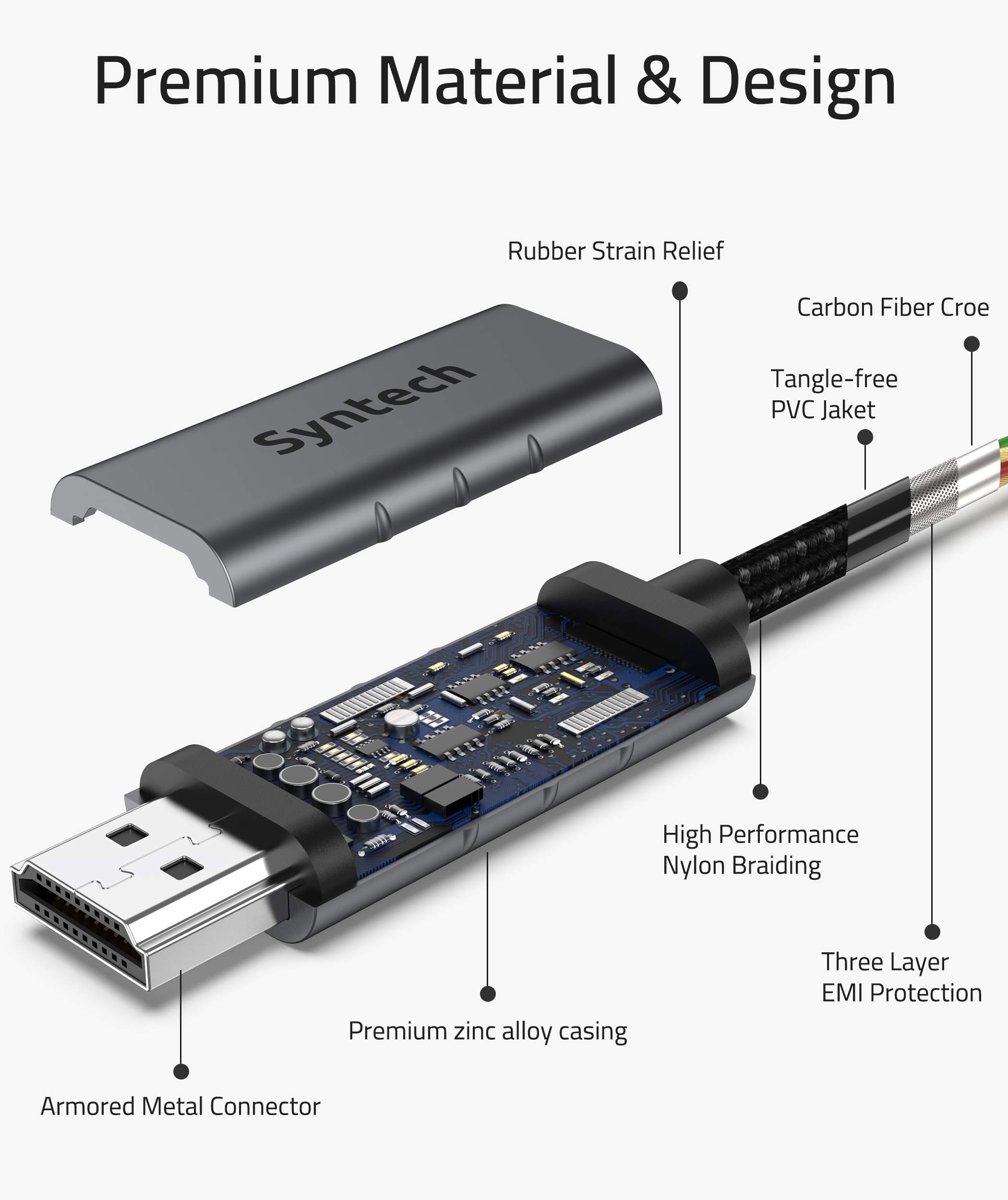 USB C to HDMI Cable 4K, USB-C Thunderbolt 3 Compatible to HDMI Cable Compatible with MacBook Pro 2020, MacBook Air, iPad Mini 6, Surface Pro 8/X Go Studio, iPad Air Pro, iMac 2021 and More- 6 feet