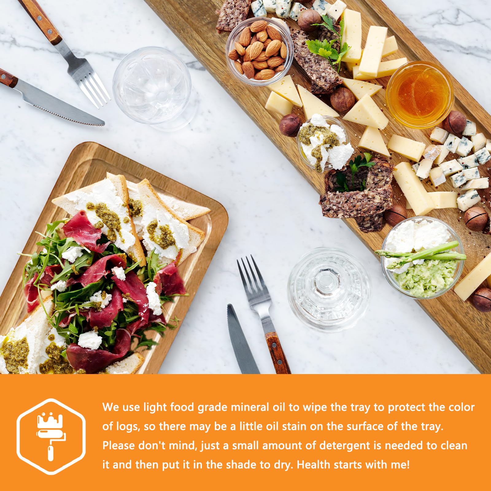 Zyviv Wooden 3 Tier Serving Tray, Solid Acacia Wood Serving Trays(max 14 x 5.5 in or Home Decor, Food, Vegetables, Fruit, Charcuterie, Appetizer Serving Tray, Cheese Board (Set of 3 Plates)