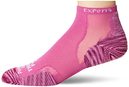 thorlos Experia Unisex XCCU Thin Cushion Running Low Cut Sock, Tiger Paw Rose Violet, Small