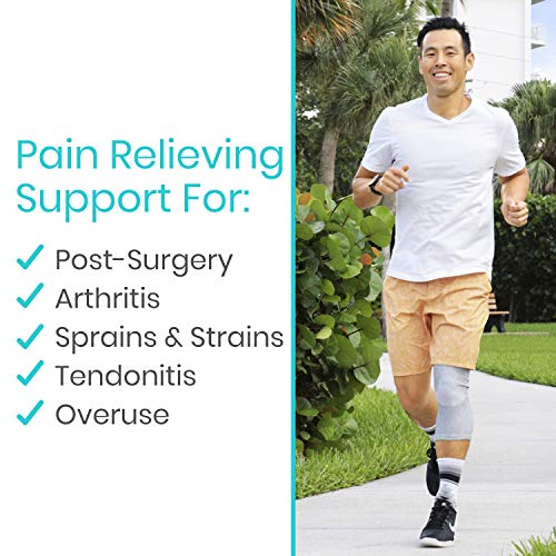 Vive Knee Compression Sleeves for Women & Men (Pair) - Elastic Support Brace for Improved Circulation, Recovery, Arthritis Joint Pain - Great for Sports, Running, & Jogging