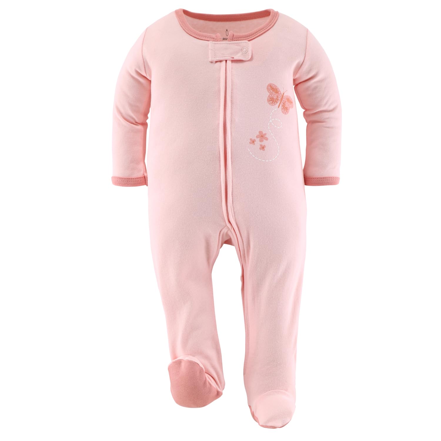 The Peanutshell Footed Pajamas Sleepers for Baby Girls, Sleep and Play Footies, 3 Pack (6-9 Months) Pink