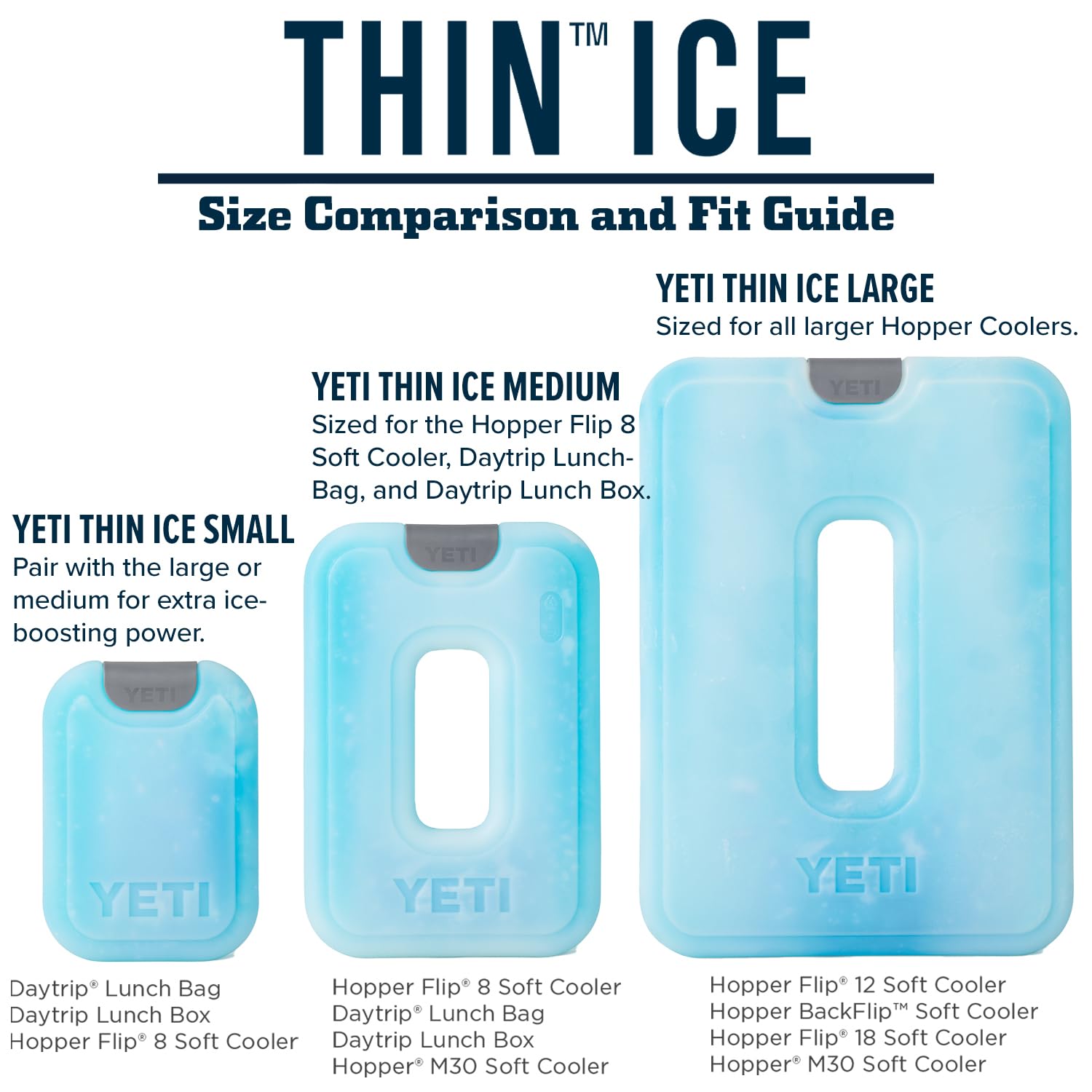 YETI Thin ICE Refreezable Reusable Cooler Ice Pack, Large