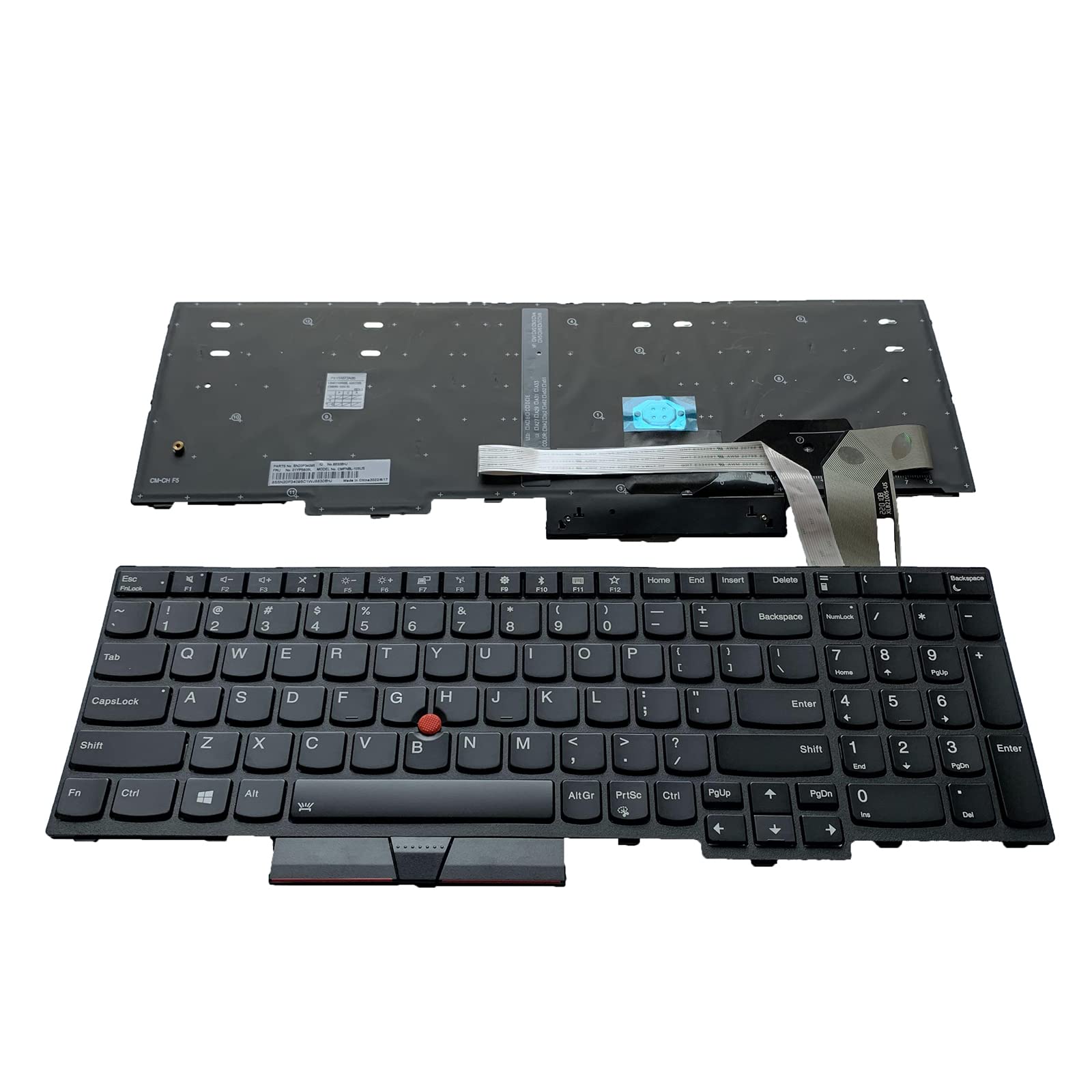 Tiugochr Laptop Replacement US Layout with Backlight with Pointing Keyboard for Lenovo ThinkPad E580 E585 E590 E595 T580 T590 L580 L590 P52 P72 P53 P53S P73 01YP640 01N729 01YP560 PK131672B00 01YP680