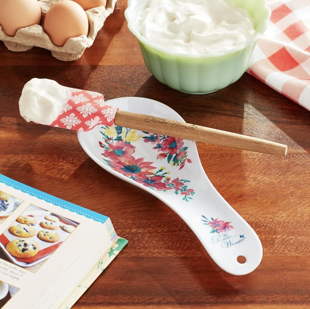 The Pioneer Woman Fresh Floral 2-Piece Spoon Rest with Spatula Set