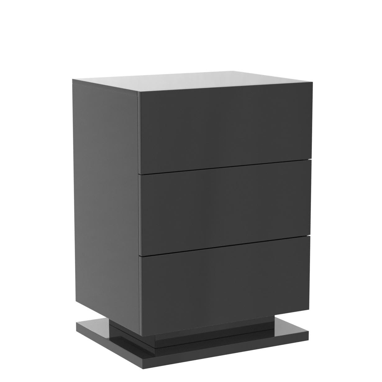 YILQQPER Nightstand Set of 2 with LED, End Tables with 3 Drawers and I Flapping Top Box, Night stand for Bedroom, Living Room, Modern Tall Bedside Table with High Gloss Panel (Gloosy White)