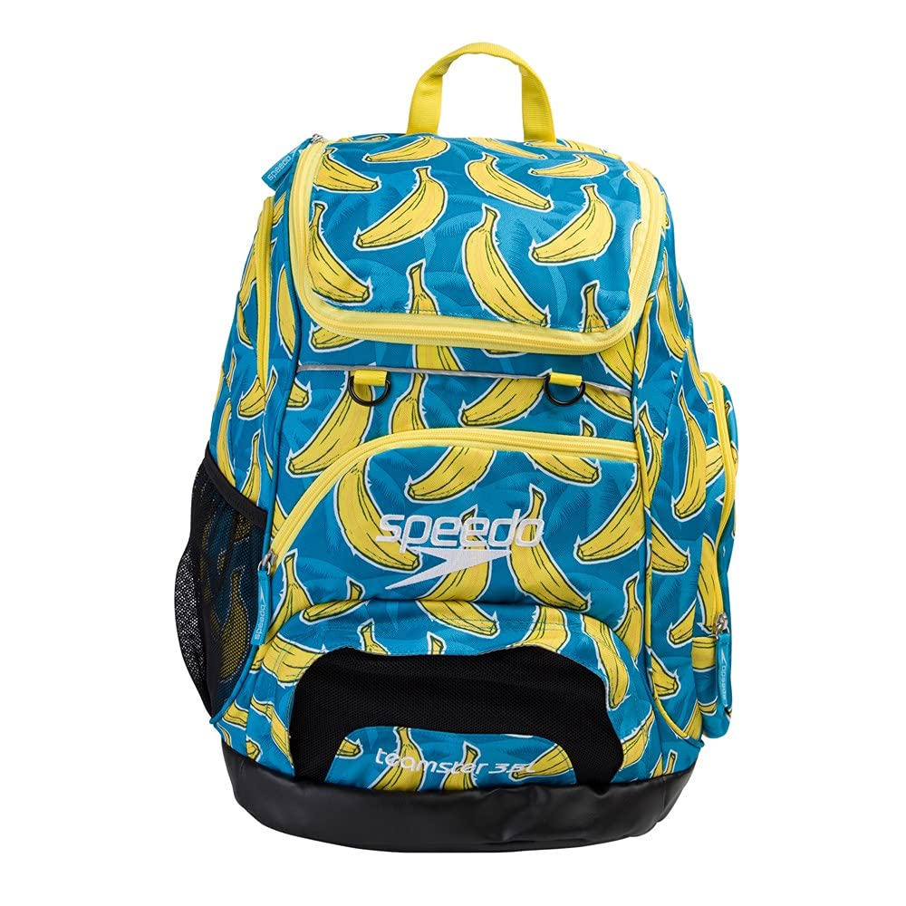 Speedo Teamster Backpack, Black/Blue/Yellow Print, One Size